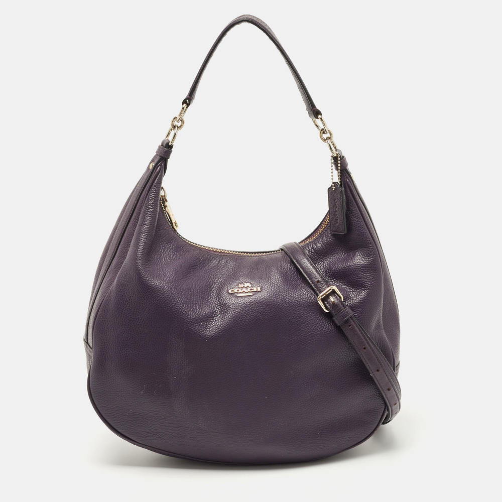 Coach Purple Leather Harley Hobo - Gem
